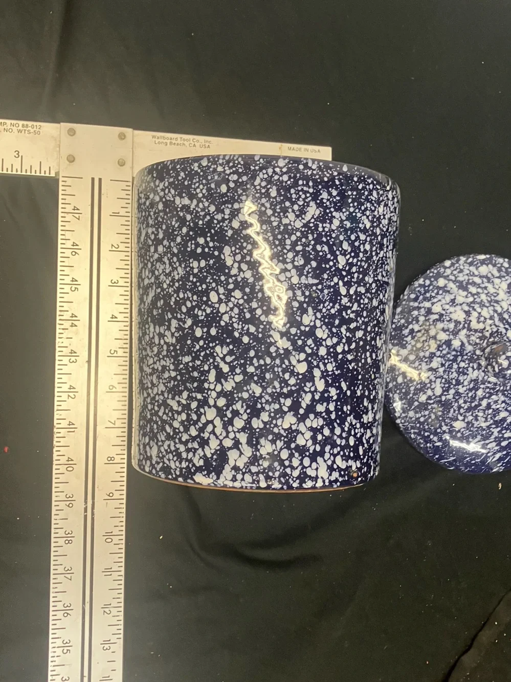 Art | Blue Speckled Ceramic Canister With Lid Made Portugal | Poshmark